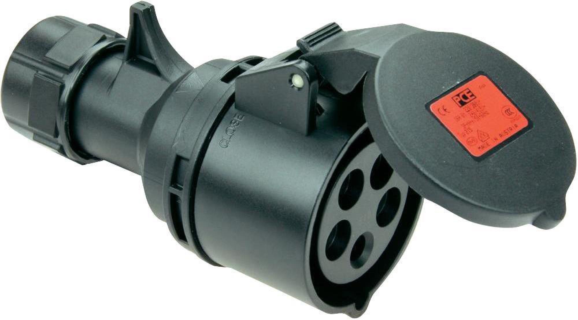 PCE - 32A, 415V, Cable Mount CEE Socket, 3P+N+E, Black, IP44 - Walmart.com