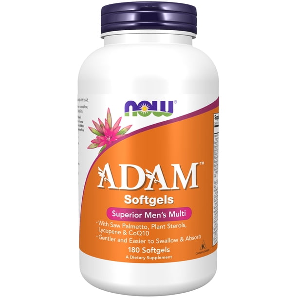 NOW Supplements, ADAM™ Men's Multivitamin with Saw Palmetto, Plant ...