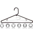International Hanger, Brown Plastic Tubular Combo Hanger with Bar and ...