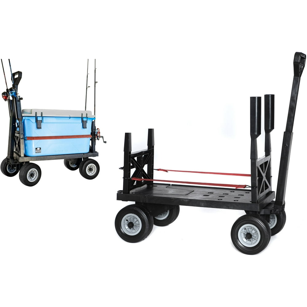 Pier Fishing Cart Gear Marine Dock Carts Wagon Trolley with 4 Wheels ...