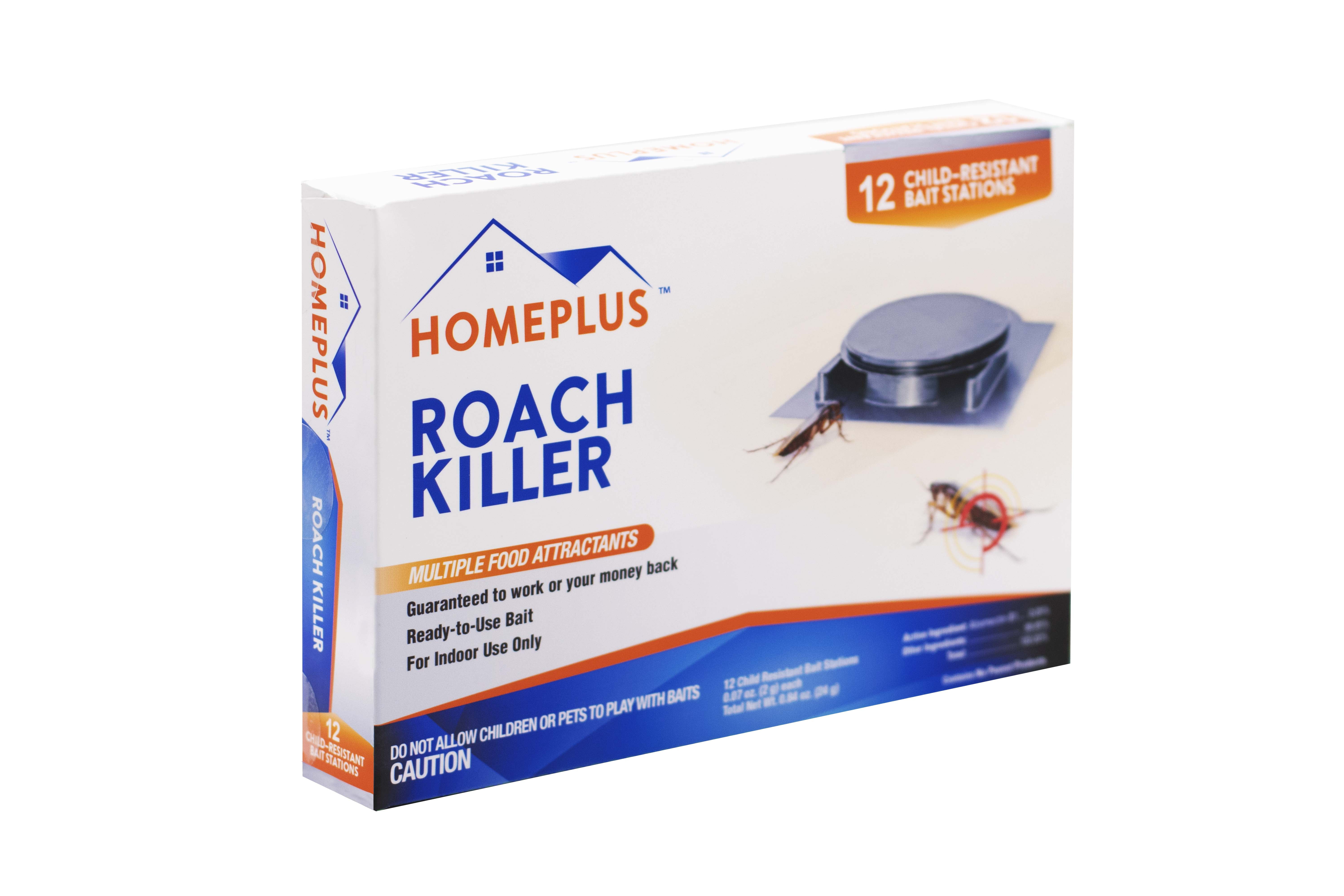 Homeplus Roach Killer Plastic Bait Stations, 12 Count, Effective ...