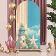 Arch Backdrop 4 Ft, Blue Coastal Spandex Stretch Fitted Arch Cover ...