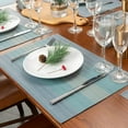 Set of 6 Placemats, Heat Resistant Stain Resistant Woven Vinyl ...