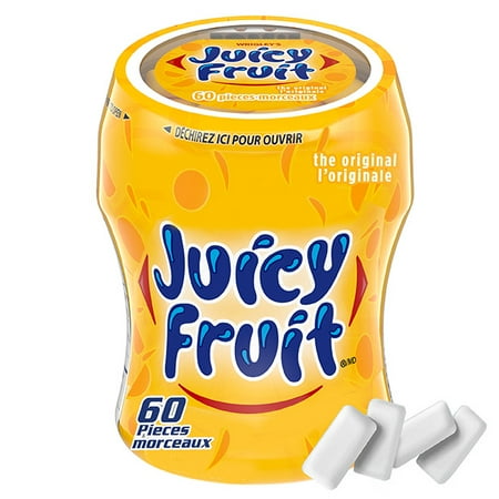 JUICY FRUIT, Fruit Flavoured Chewing Gum, 60 Pieces, 1 Bottle, 1 Bottle ...