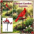 Red Bird Flat Metal Garden Stake,Cute Animal Yard Art,Rustproof Iron ...