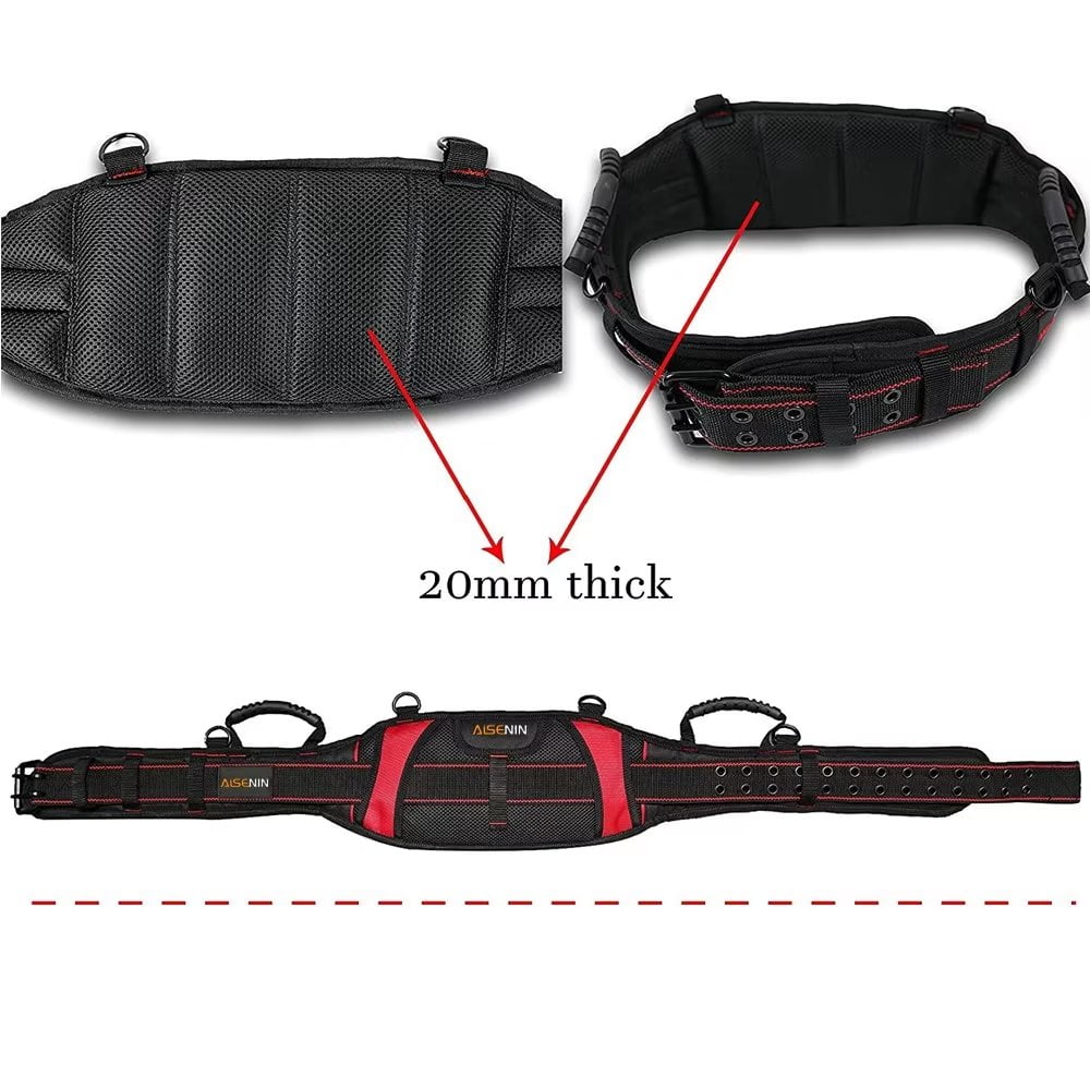 AISENIN Padded Electrician Tool Belt Pro Padded Tool Belt With Back ...