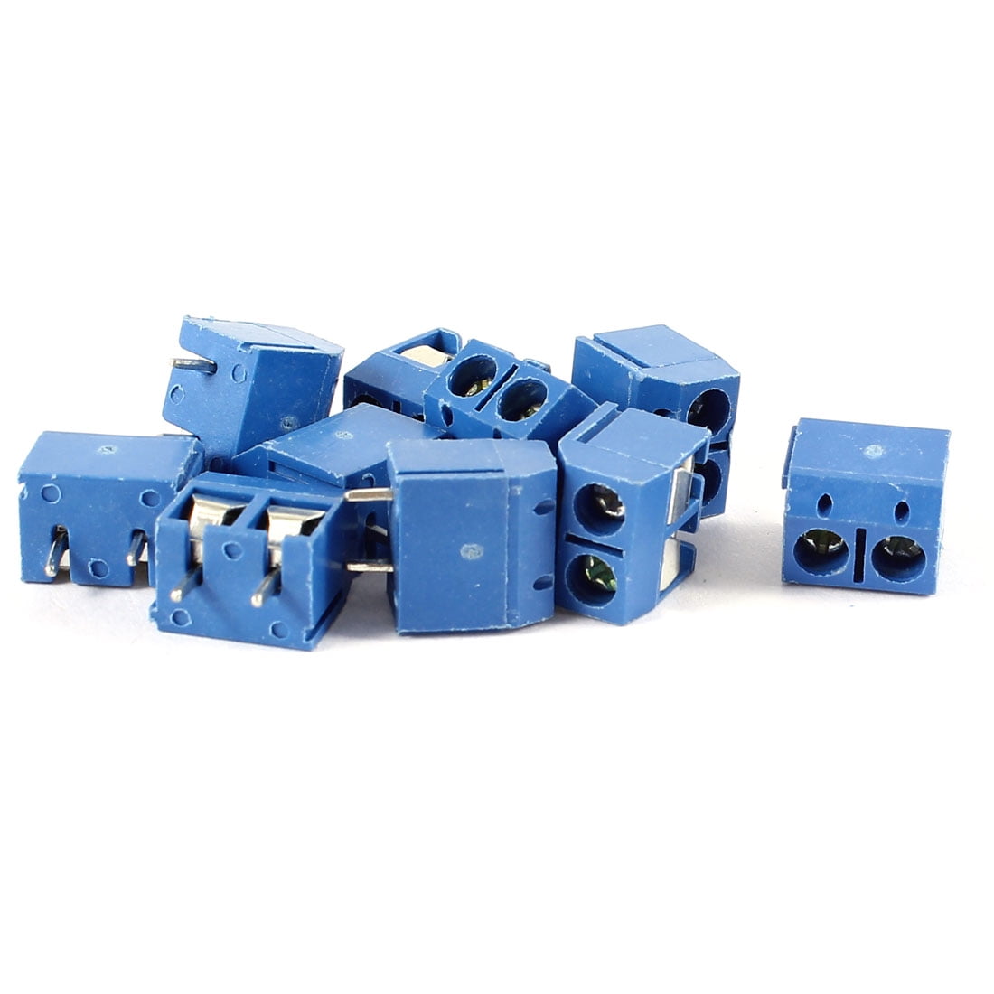 10pcs 300VAC 16A 5mm Pitch PCB Mount 2P Screw Terminal Block Blue ...