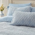 EMME Boho 5-Piece Tufted Dusty Blue Comforter Bedding Sets, Twin ...
