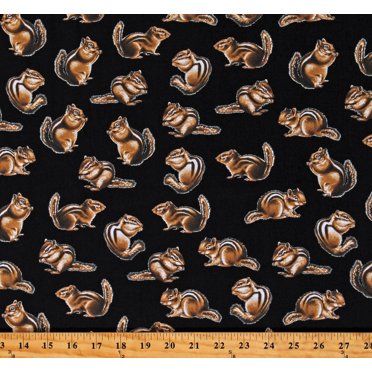 Cotton Woodland Animals Forest Creatures Foxes Bunnies Owls Chipmunks ...