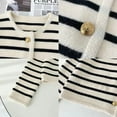 Kukuzhu Striped Cardigans For Women Tweed Jacket Women Stripe Sweater