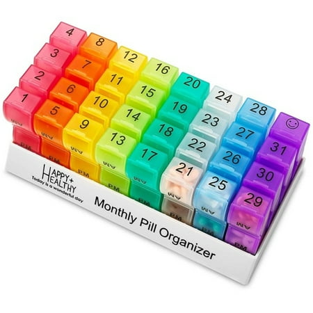 Monthly Pill Organizer Box 32pcs Compartment For Tablet Pill Medicine ...