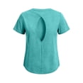 Open Back Workout Tops for Women 2026 Summer Short Sleeve Crewneck ...