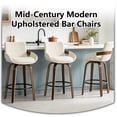 ClinQ Counter Height Swivel Bar Stools Set of 4, Linen Fabric ...