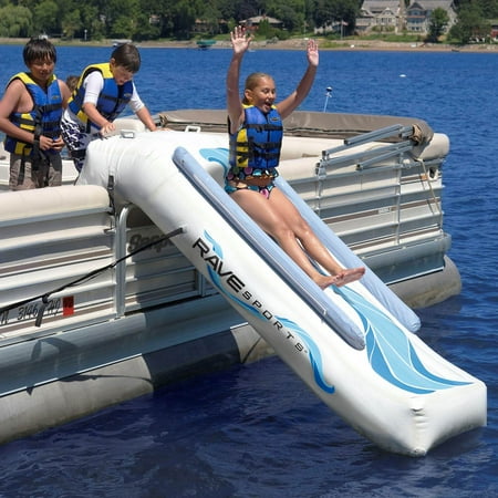 Rave Sports 00001-RV 9 Foot Inflatable Lake Pontoon Boat Water Slide ...