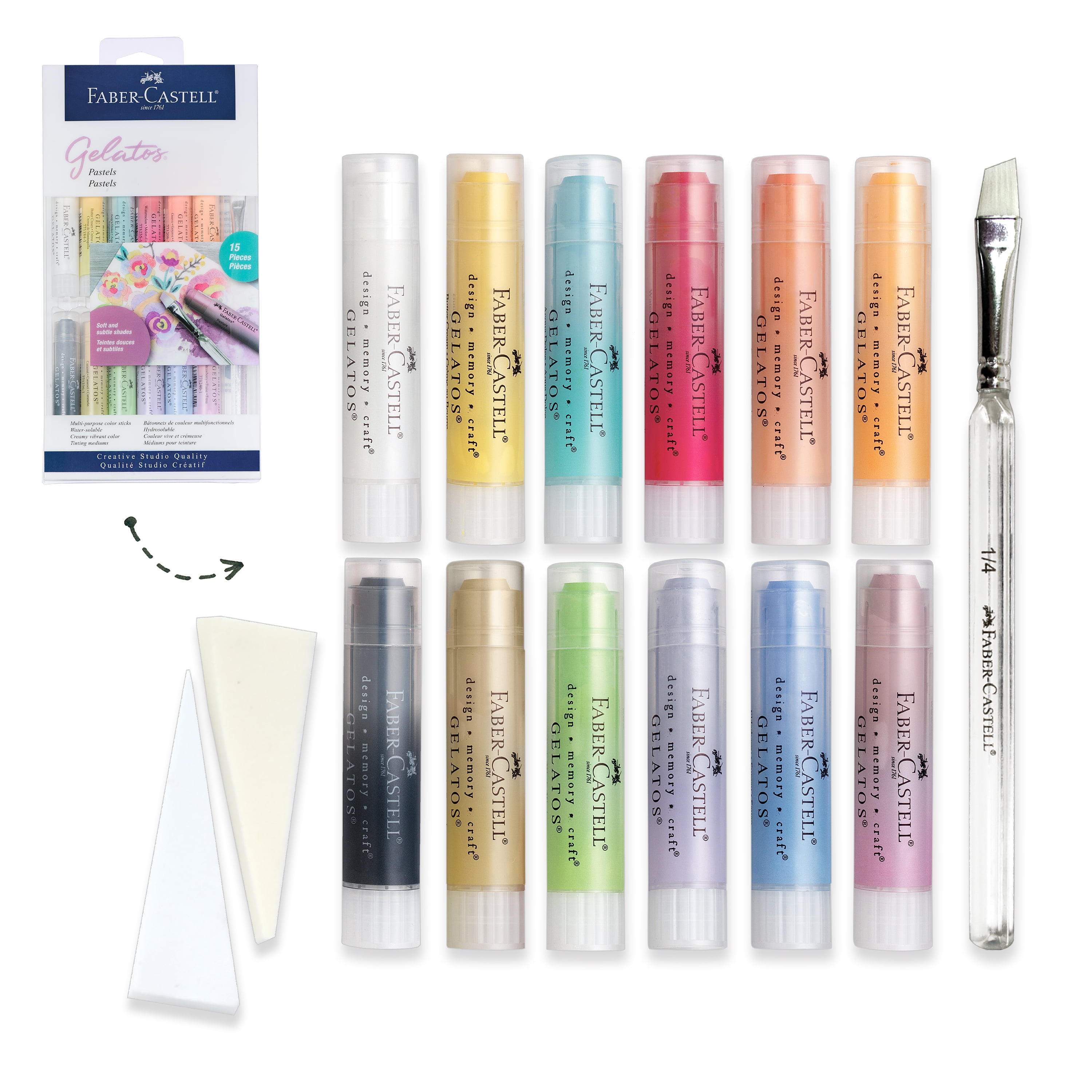 Faber-Castell Pastel Gelatos Coloring Sticks Set - 12 Colors, (Adult ...