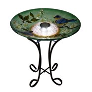 Smart Solar Acadia Traditional Birdbath - Olive Green - Walmart.com