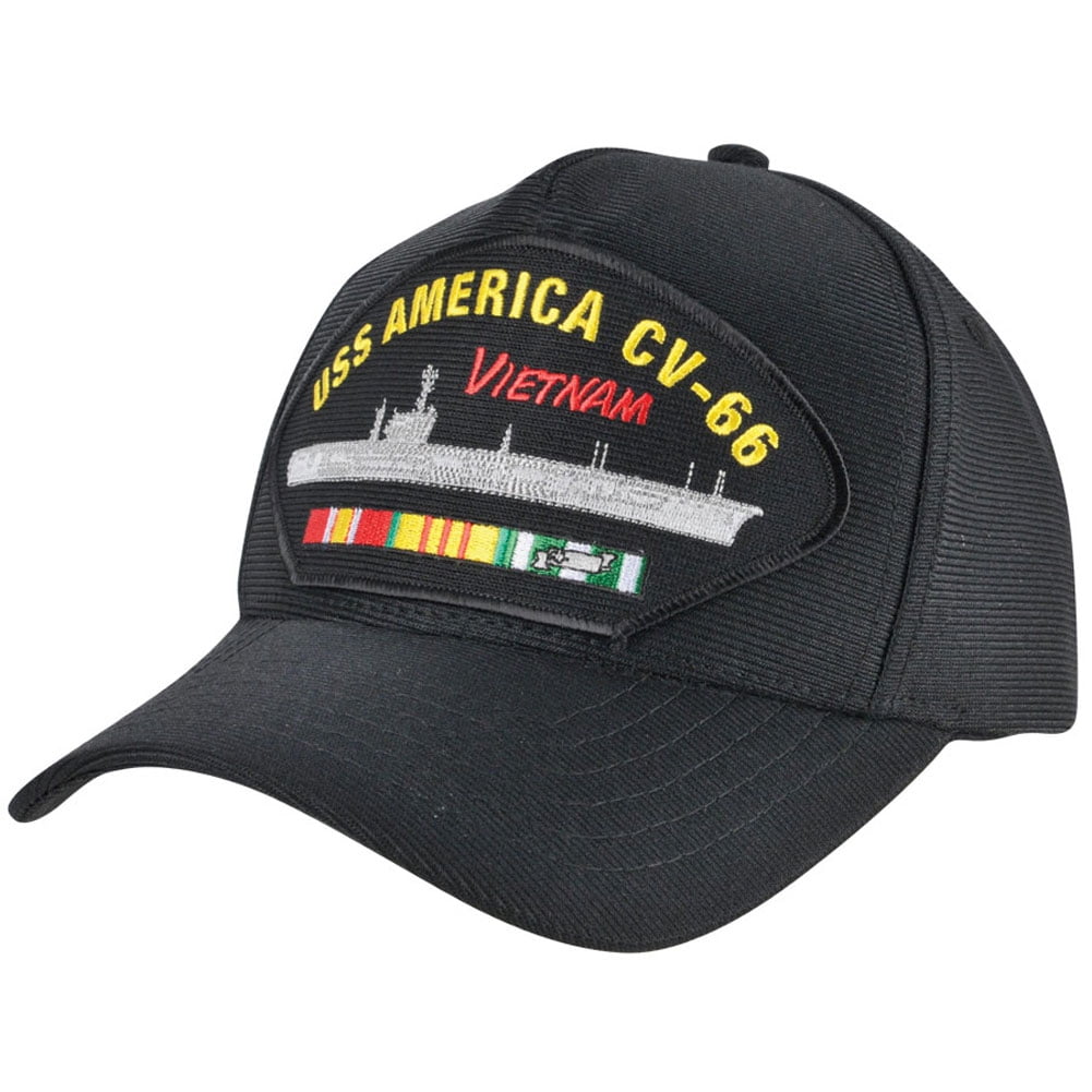 Men's High Profile USS America CV-66 Vietnam USA Made Black Hat ...