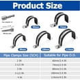 8 Pcs 2-1/2 Inch Pipe Clamp, Stainless Steel Reinforced Rigid Pipe ...