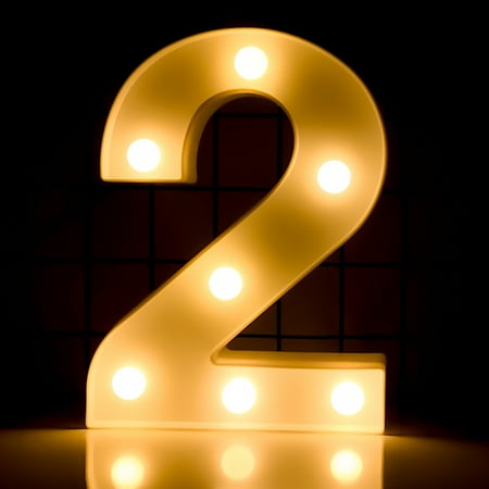 Moobody LEDs Numbers Light Standing Sign with Bulbs Night Lamp Warm ...