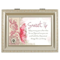 Cottage Garden Sweet Sixteen Pink Floral Champagne Silver Finish ...