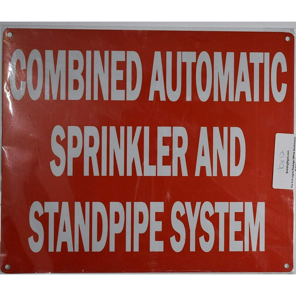 Combination Automatic Sprinkler and Standpipe System Sign- (Aluminium ...