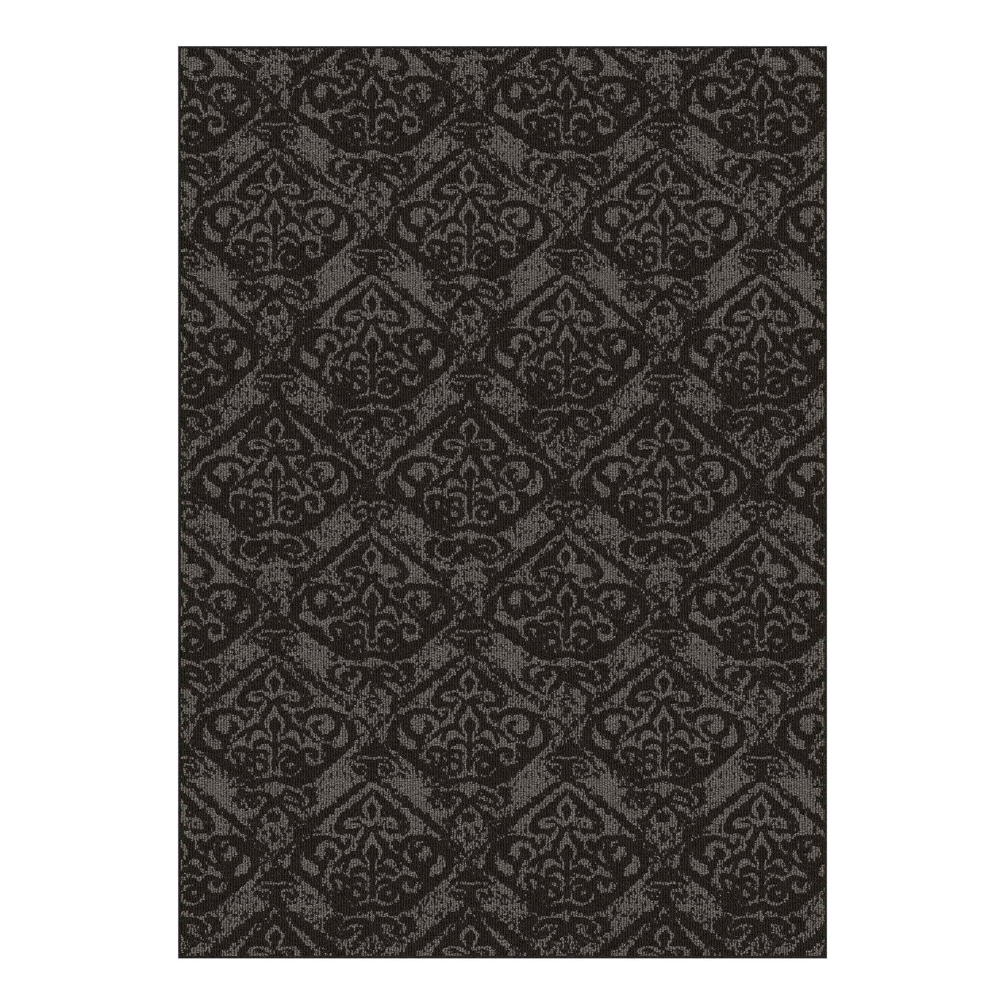 Click here for Mainstays Indoor Modern Black And Grey Damask Area... prices
