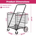 Extra Large Folding Shopping Cart with Wheels and Waterproof Bag, Heavy ...