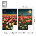 A painting of a field of flowers with a butterfly flying over itkitchen ...