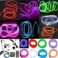 Neon LED Light Glow EL Wire String Strip Rope Tube Decor + Controller ...