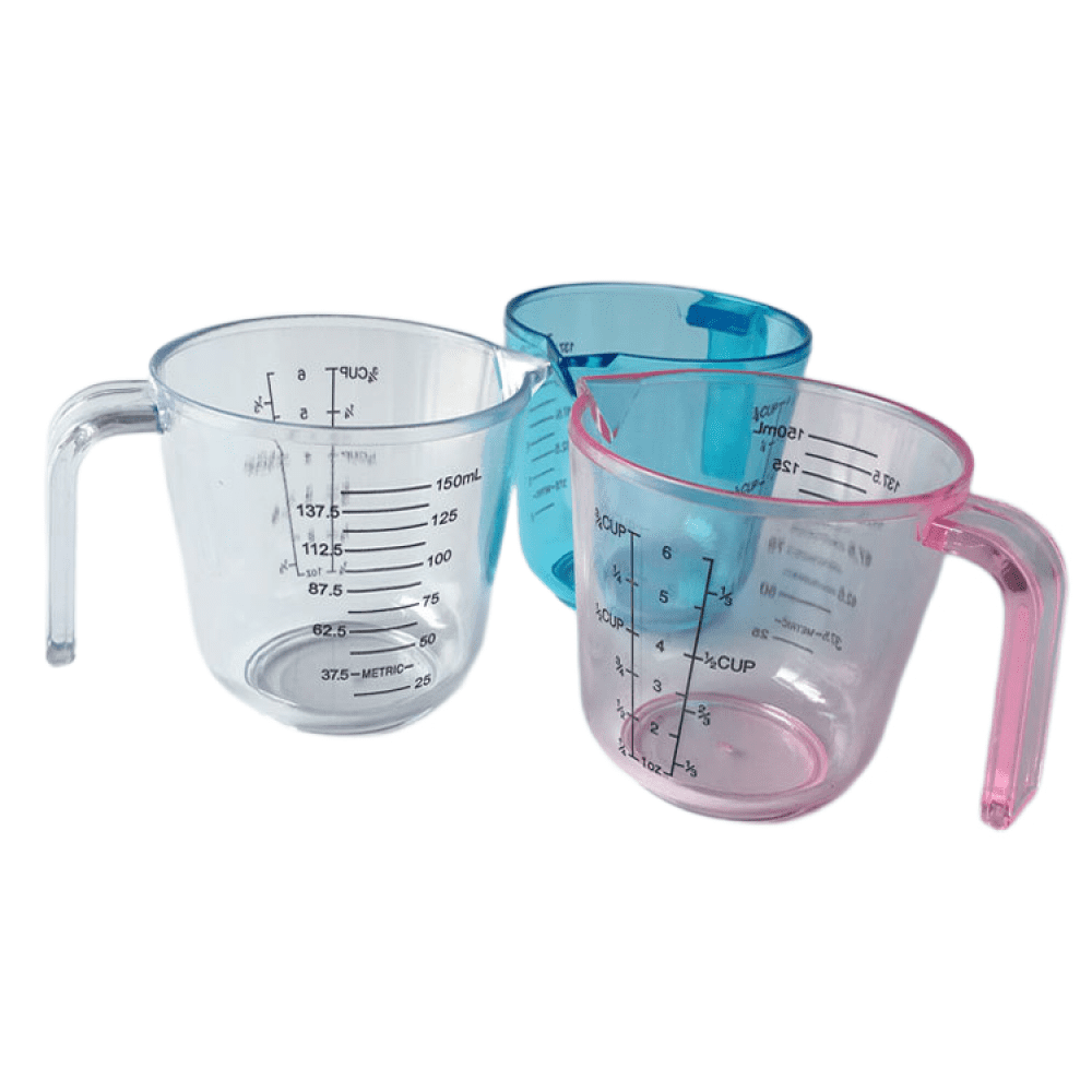 Set Of 3 Kitchen Measuring Cups, Plastic Kitchen Flour, Sugar, And Milk ...