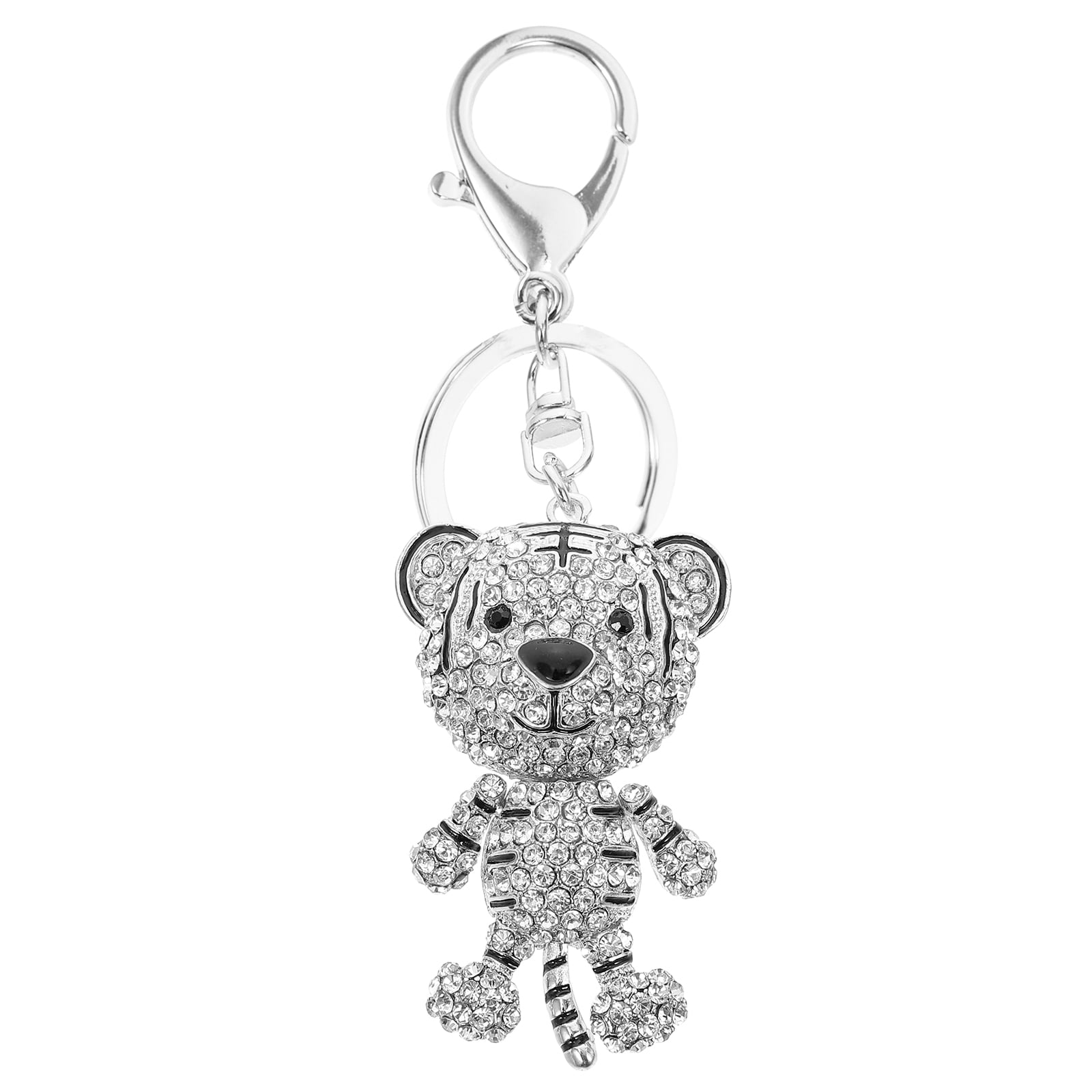 Cartoon Tiger Keychain Purse Handbag Pendant Rhinestone Inlaid Key ...