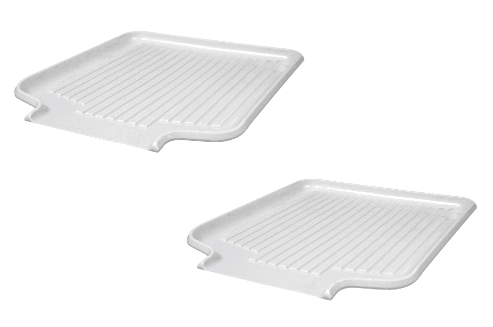 2 Pack White Dish Drainer Mats Draining Board Kitchen Tray 15x13 ...