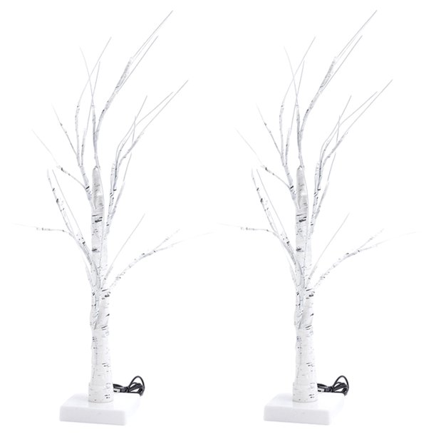 Lighted Birch Tree for Home Decor, Mini Artificial Tree with Lights for ...