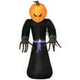 HomCom Pumpkin Reaper Light Up Halloween Yard Inflatable, with LED ...