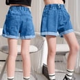 BRGZLK Toddler Girls Denim Shorts Summer Solid Color High Waist ...