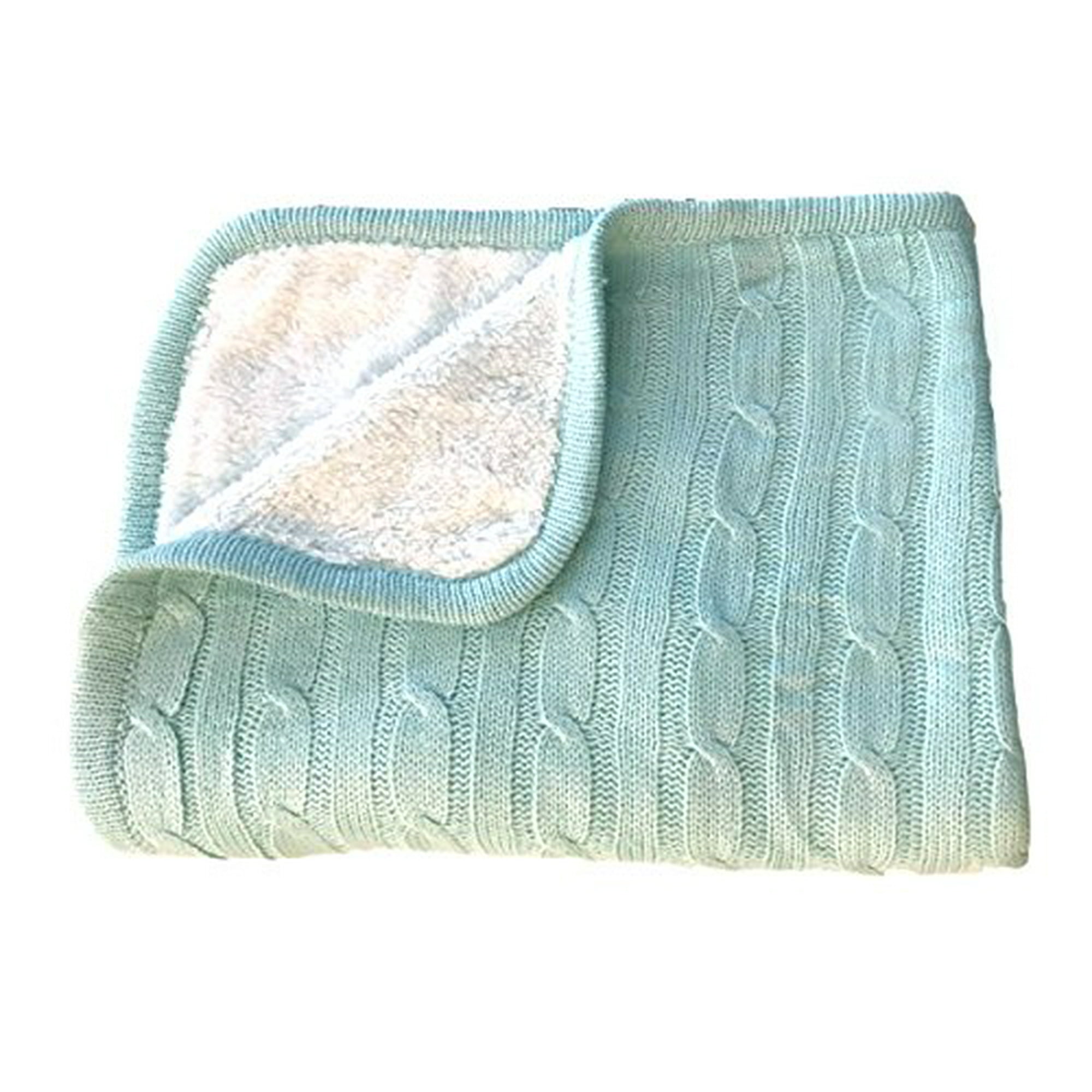 Click here for Effe Bebe Magnolia Cable Knit And Sherpa Baby Blan... prices