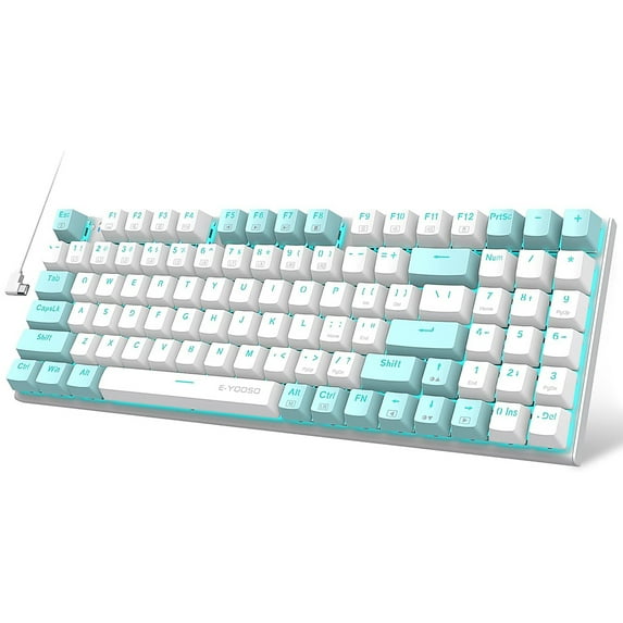 E-YOOSO Mechanical Keyboard, Wired Compact Computer Keyboard, Backlit Gaming Keyboard 94 Keys ...