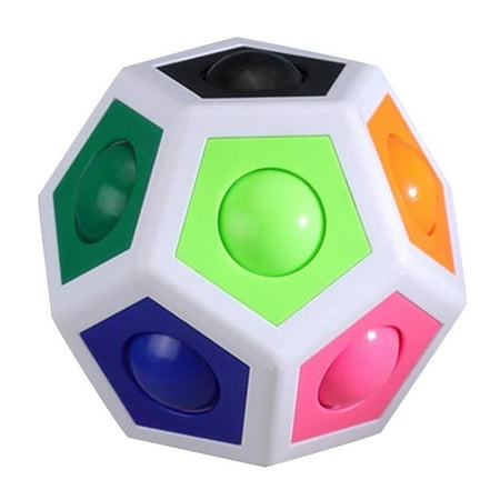 Hexagon Magical Rainbow Ball With 12 Holes For Kids Finger Polyhedron ...