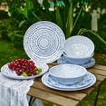 Melamine Dinnerware Set of 12 Pcs Dinner Dishes Set Bowls and Plates ...