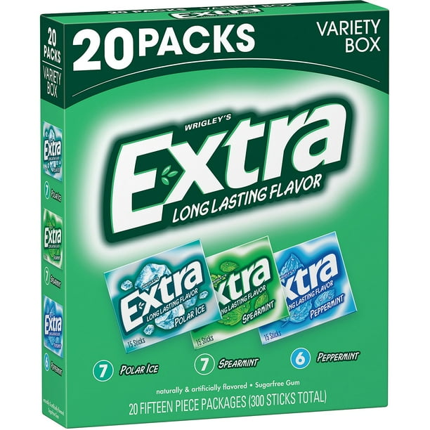 Extra Sugar-Free Gum, Variety Pack, 15 Pc, 20 Ct - Walmart.com