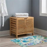 Riverbay Furniture Transitional Bamboo Slatted Hamper with Wide Top in ...