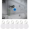 50 Pack Plastic Key Tags with Split Ring, Writable Round Key Tags with ...