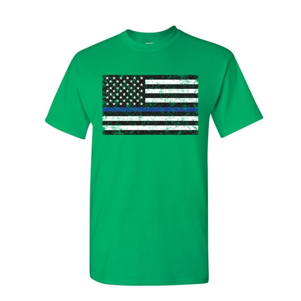 Tee Hunt American Flag Thin Line T-Shirt Police USA Law Enforcement ...