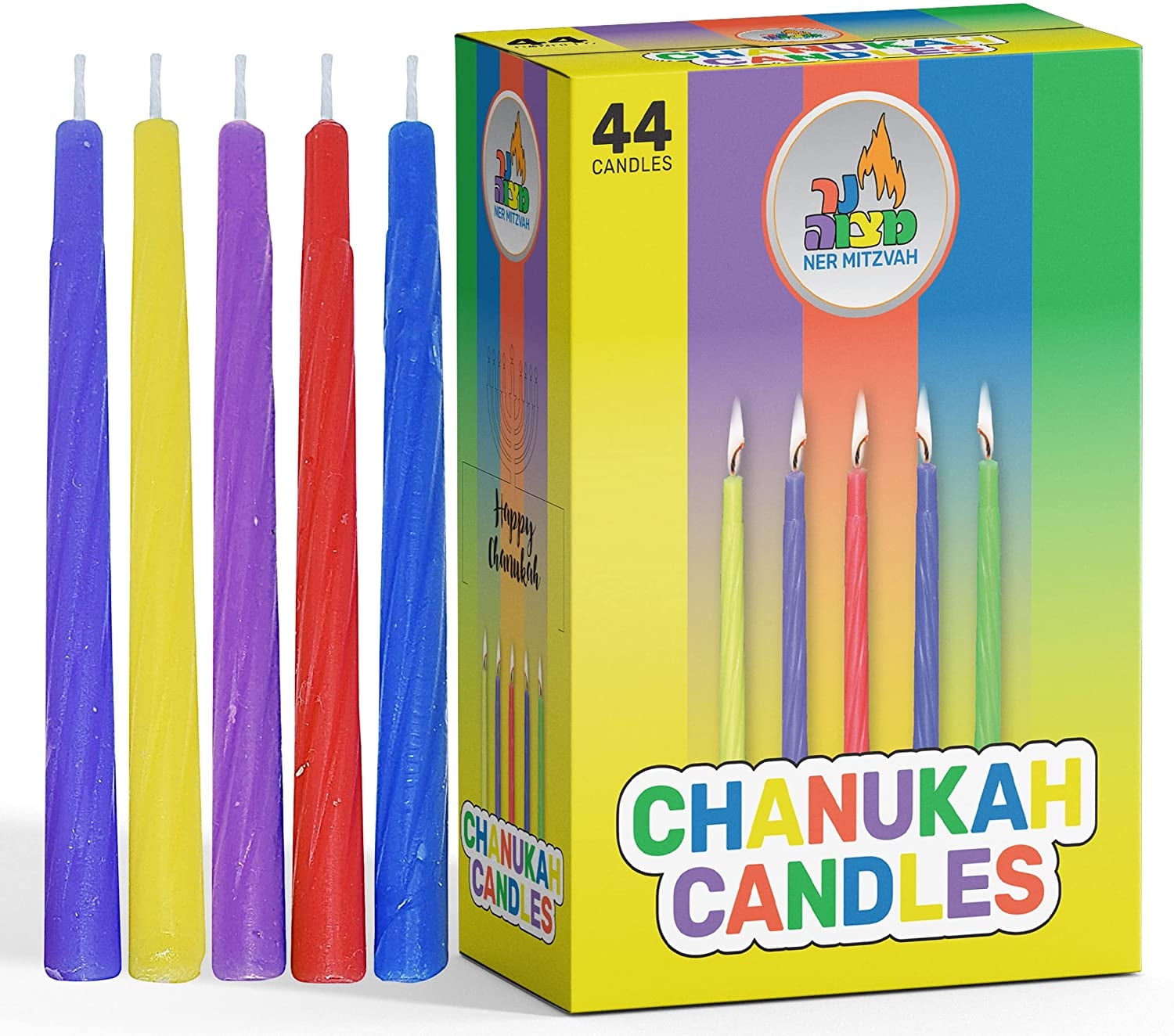 Coloridas velas de Januca - Tamano estandar se adapta a la m Ner ...