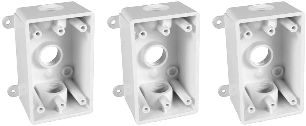 Hubbell-Bell PSB37550WH Single-Gang Weatherproof Box Three 1/2 in or 3/ ... Hubbell-Bell PSB37550WH Single-Gang Weatherproof Box Three 1/2 in or 3/ ...