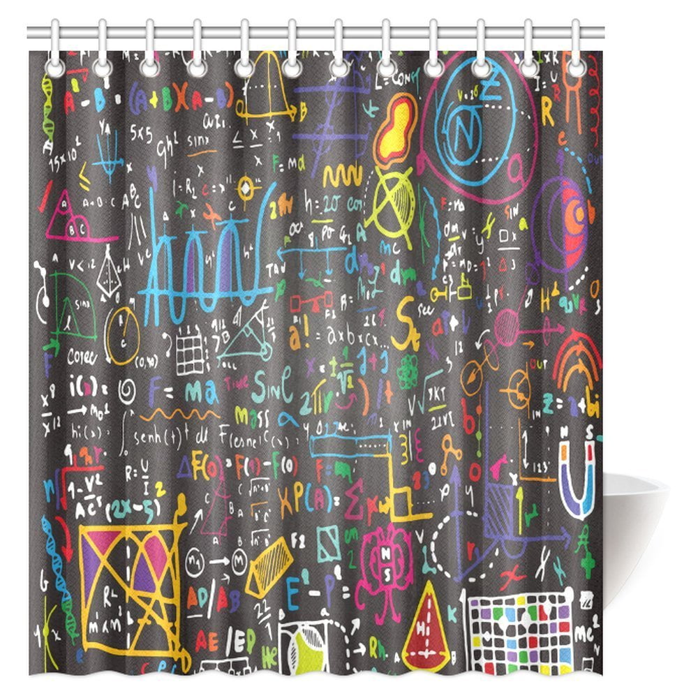 MYPOP Physical Formulas and Phenomenon Classroom Decor Shower Curtain ...