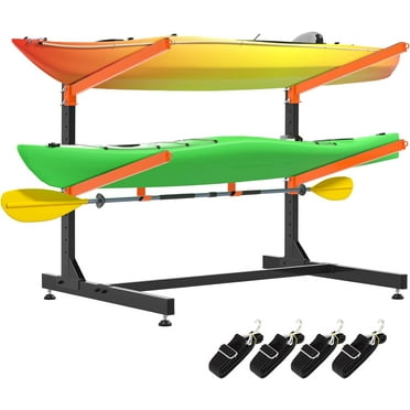 Costway Heavy Duty Freestanding Dual Storage Kayak Canoe Rack Stand for ...