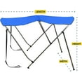 Seal Skin 4 Bow Blue Bimini Top for Boats Marine Canopy with Frame ...