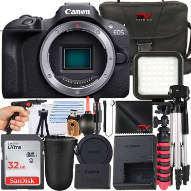 Canon EOS R100 Mirrorless Camera (Body) with 2 Pack SanDisk 32GB Memory ...