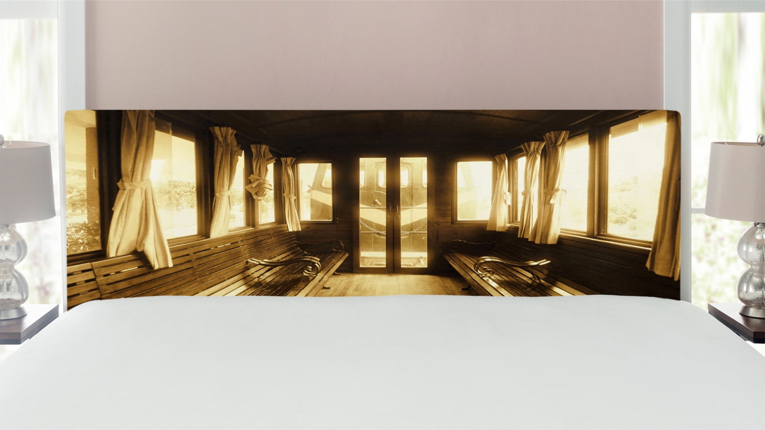 Antique Headboard, Old Vintage Train Salon Inside Historical Transport ...